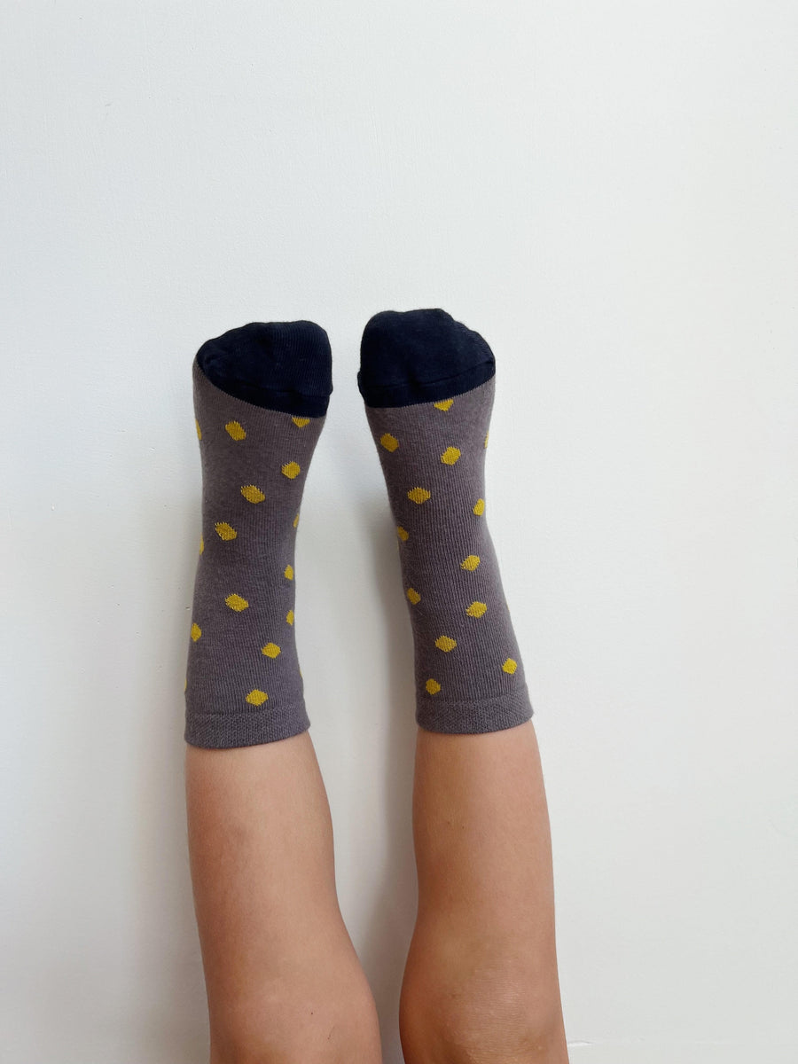 adult crew sock in spotted graphite – mabo
