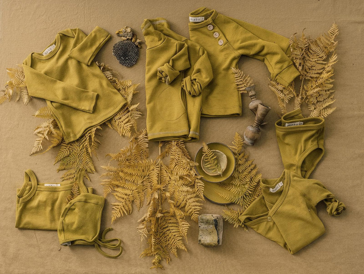 cowl neck organic french terry sweatshirt in chartreuse – mabo